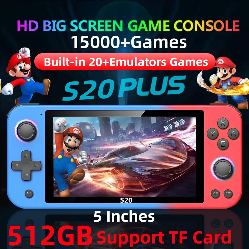 S20 Retro Handheld Game Console, PSP Nintendo PS1, 5 Inch LED Large ...