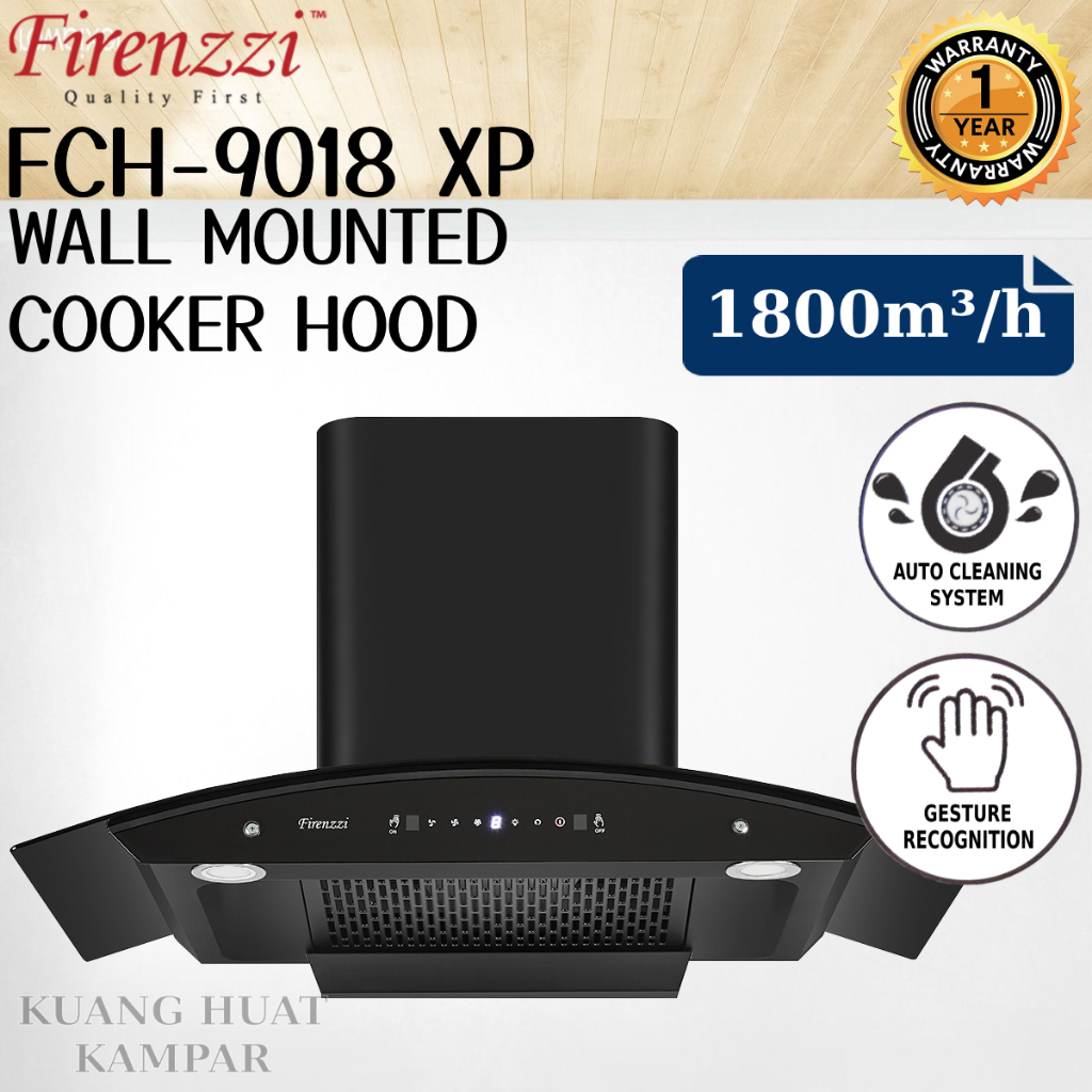 FIRENZZI 1800m³/hr HIGH SUCTION POWER CURVE COOKER HOOD FCH-9018 XP ...