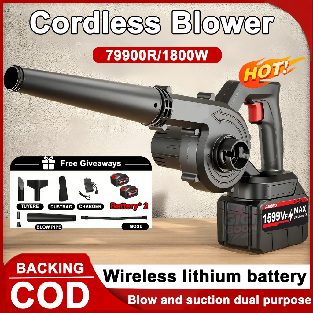 🔥Electric Air Blower Cordless 1599VF 2in1 Portable Vacuum Leaf Wind ...