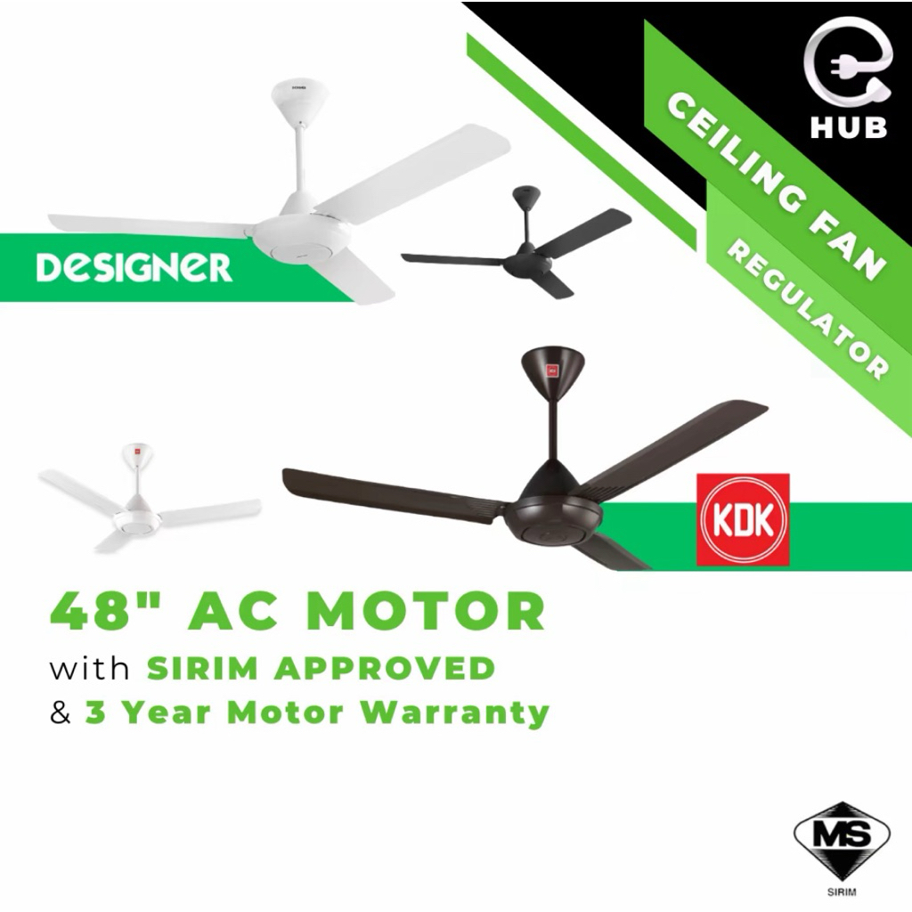 KDK 12V0 / DESIGNER (48''/120cm) Kipas Siling Syiling Ceiling Fan With ...
