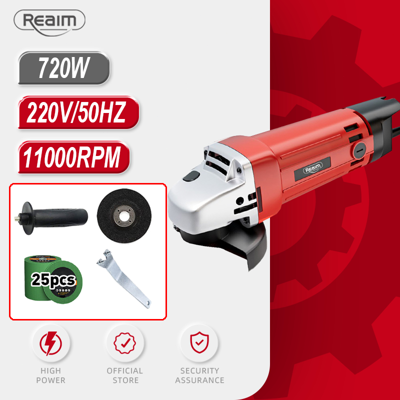 REAIM Angle Grinder Machine Grender Grander Free 7Pcs 1000W Powerful ...