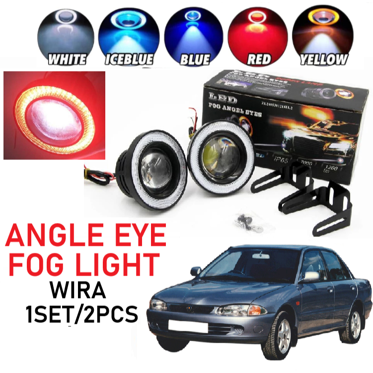 Car PROTON WIRA Angel Eye Fog Lamp Led Light Halo Ring Spotlight COB ...