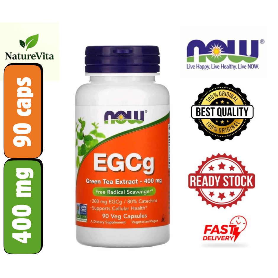 [Ready Stock] NOW Foods, EGCg Green Tea Extract, 400mg, 90 veg caps ...