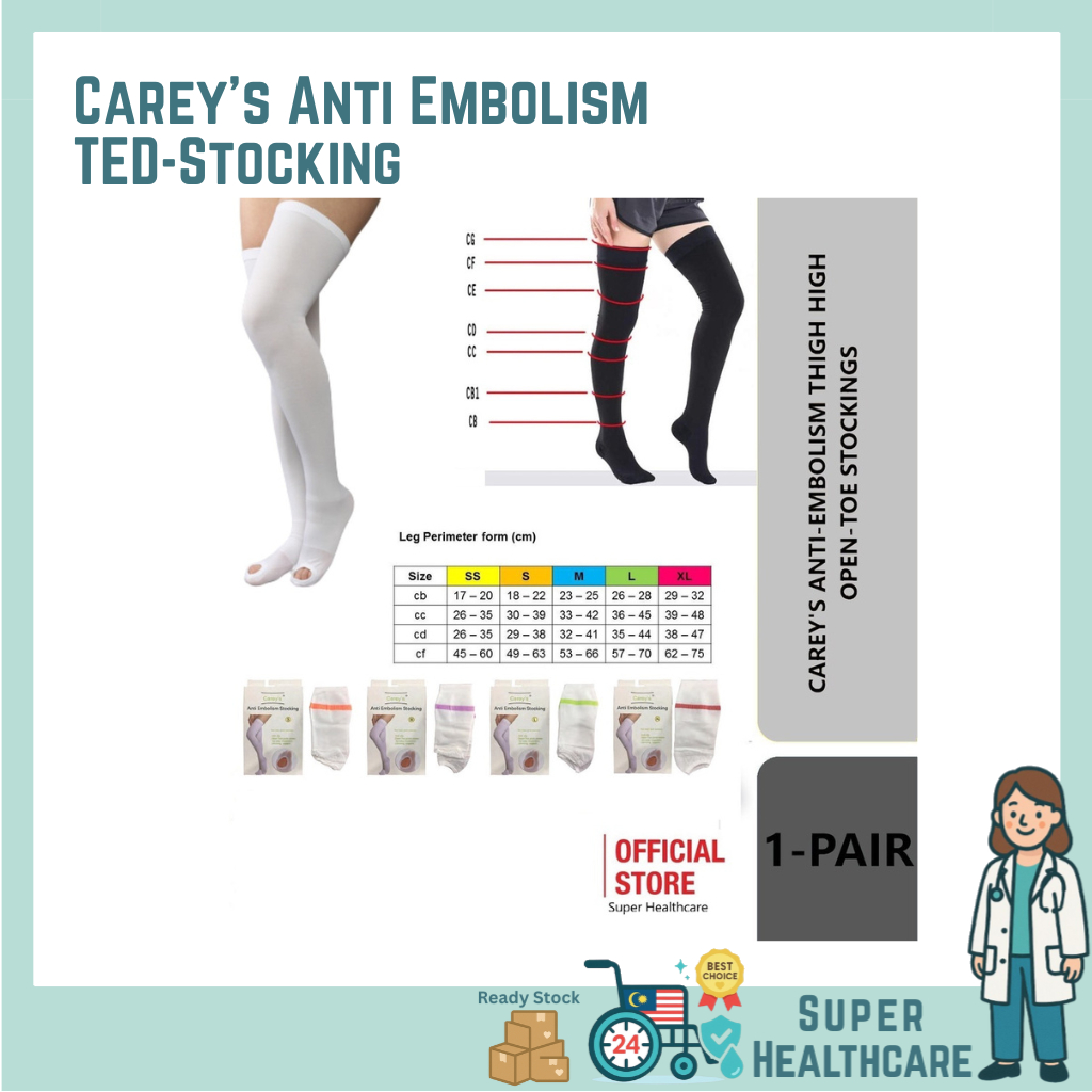 [Anti Embolism] TED-Stocking -Carey's ( SS - S - M - L - XL ) | Shopee ...