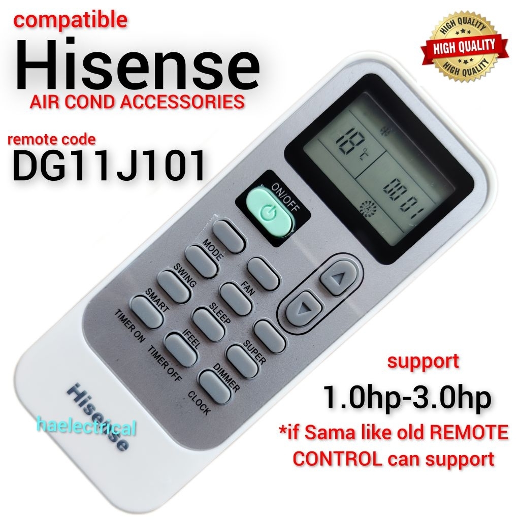Hisense air cond accessories REMOTE CONTROL DG11J1-01 | Shopee Malaysia