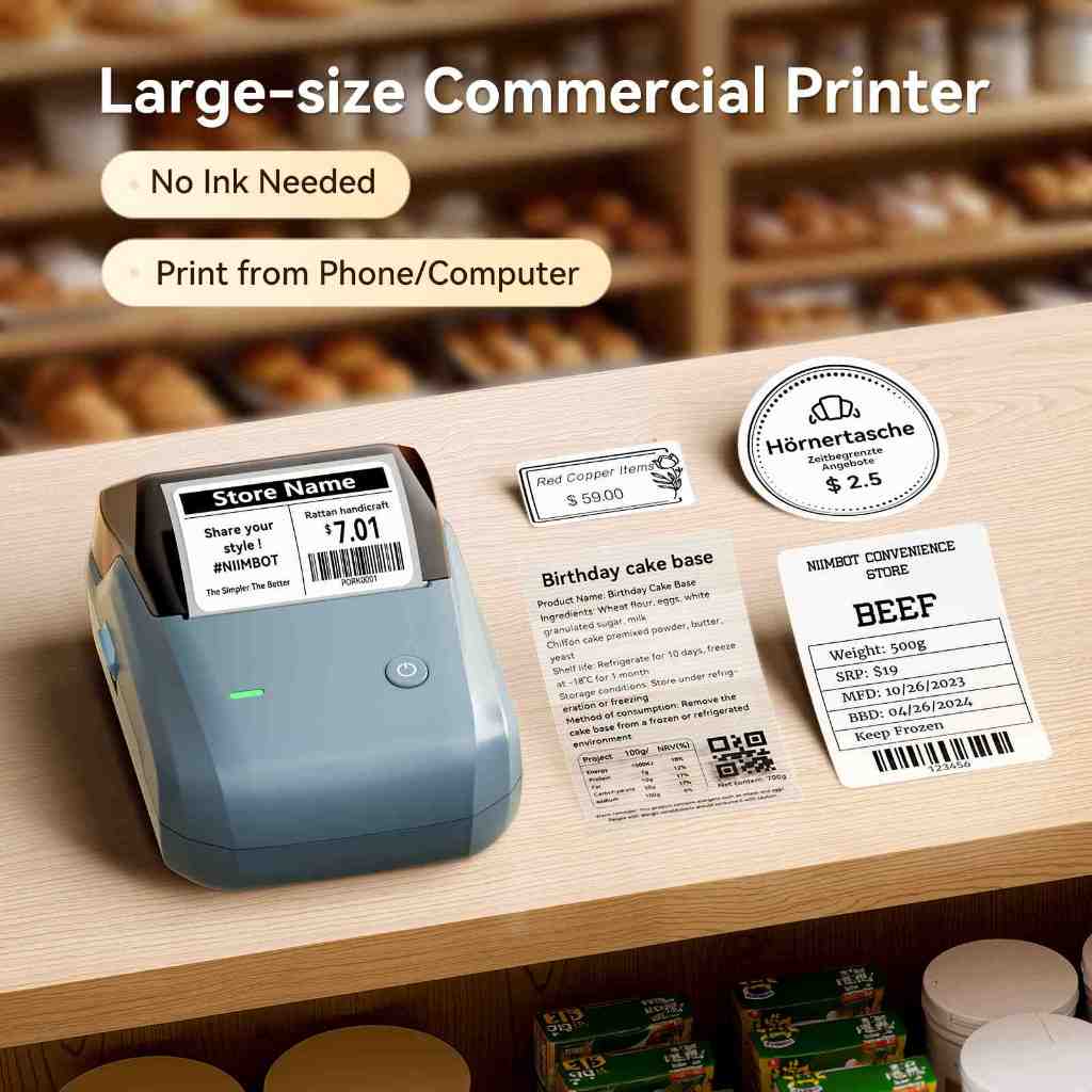 NIIMBOT B1 Bluetooth Label Printer Portable Barcode QR Code Thermal ...