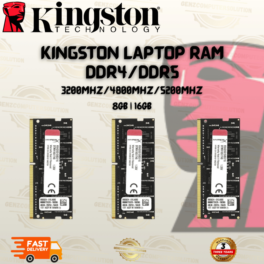 *GENZ* Kingston HYPERX DDR4/DDR5 Laptop RAM 8GB 16GB 3200MHz | 4800MHz ...