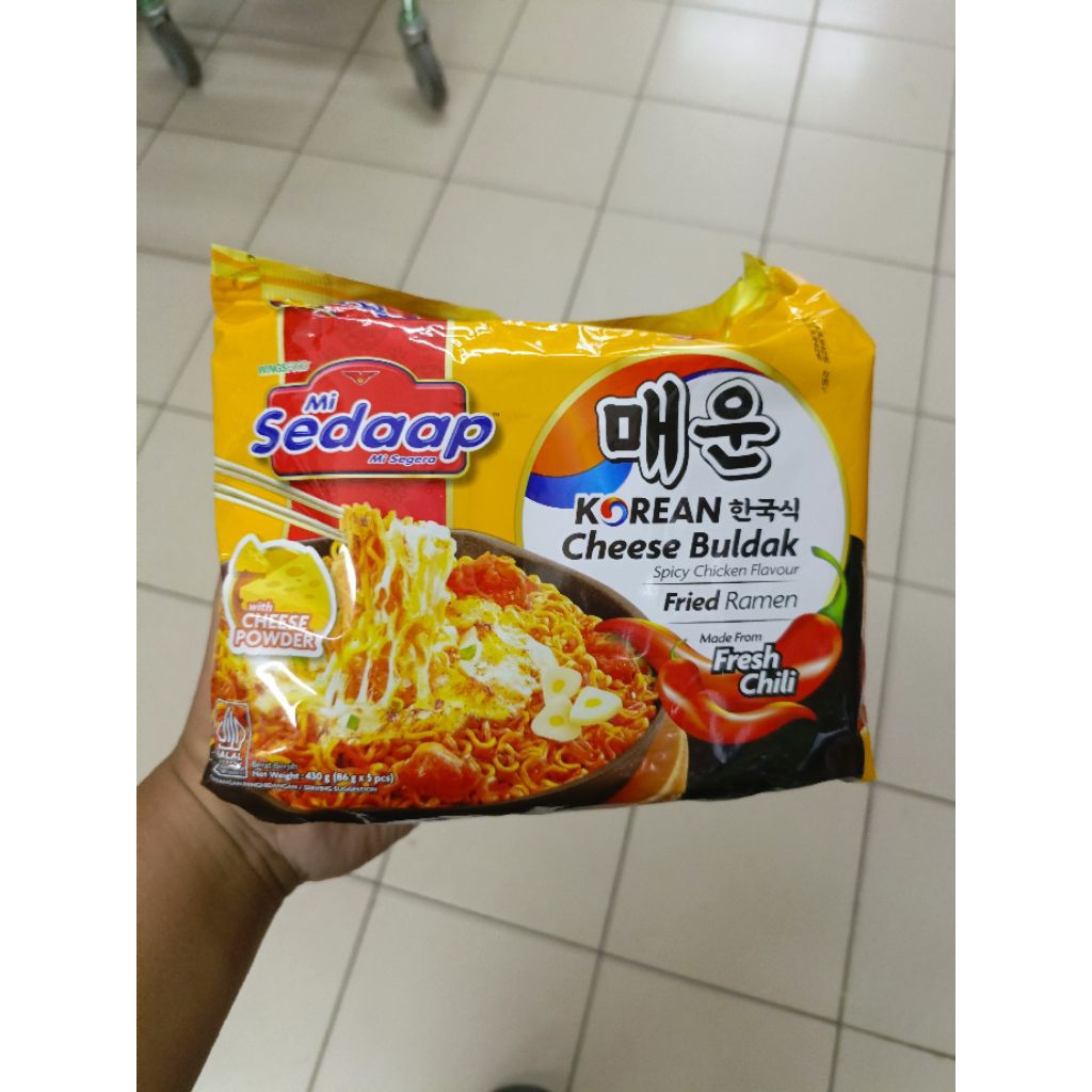 Mi Sedaap Fried Ramen Korean Cheese Buldak Spicy Chicken | Shopee Malaysia