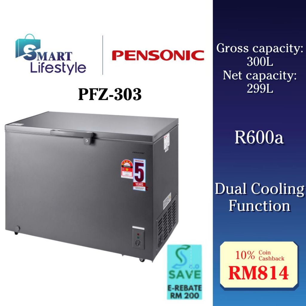 【FREE SHIPPING】 Pensonic Chest Freezer (300L) PFZ-303 / Morgan 271L ...