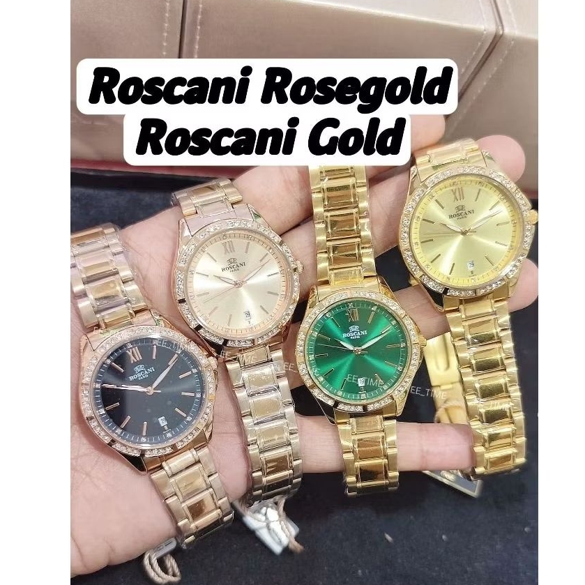 Jam Roscani Perempuan Wanita Rosegold Gold Colour Women Watch Size ...