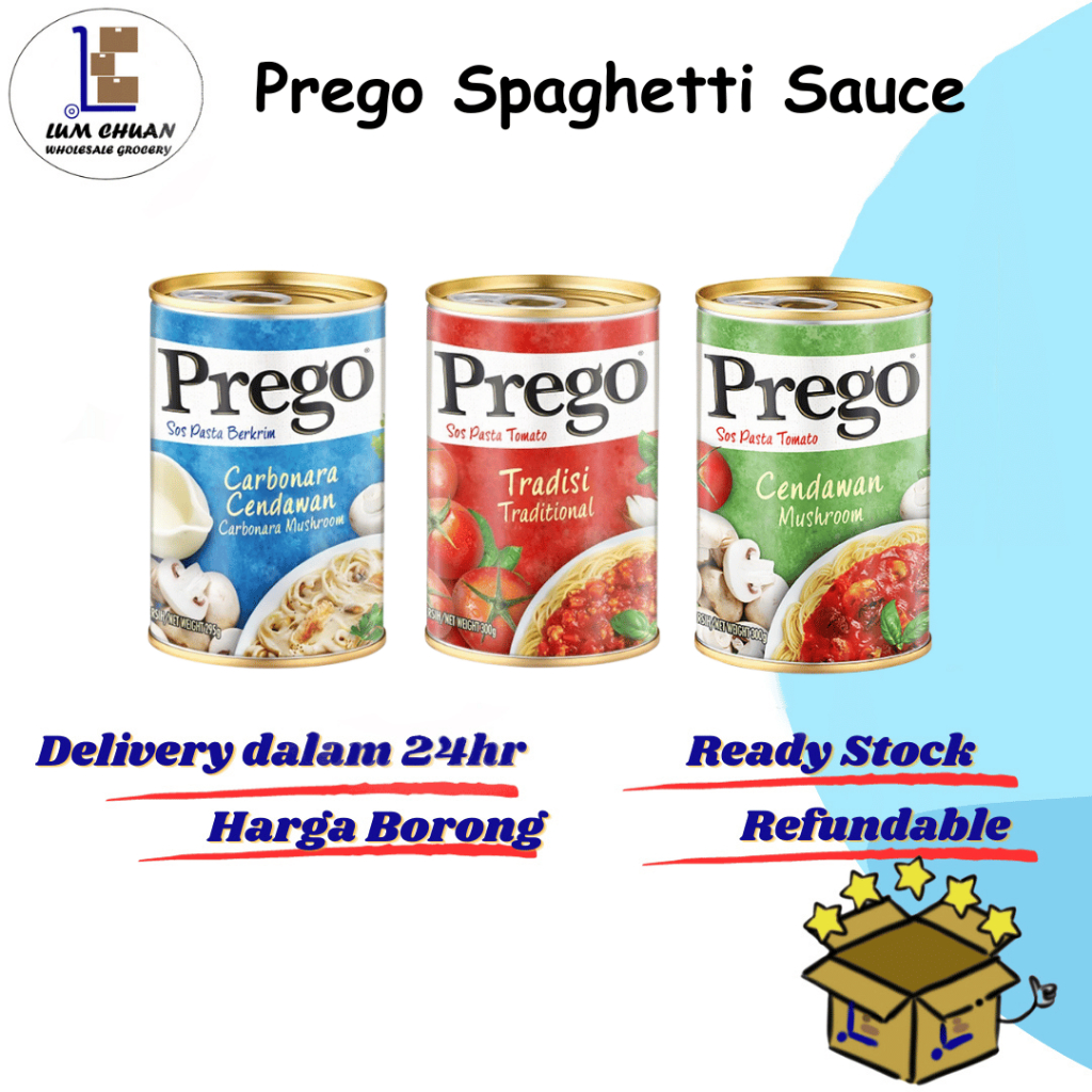 Prego Spaghetti Sauce Traditional / Carbonara / Mushroom [295G / 300G ...