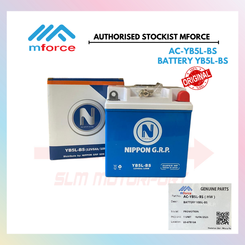[100% ORIGINAL] SYM ORIGINAL BATTERY MOTORCYLE (YB5L-BS) NIPPON ...