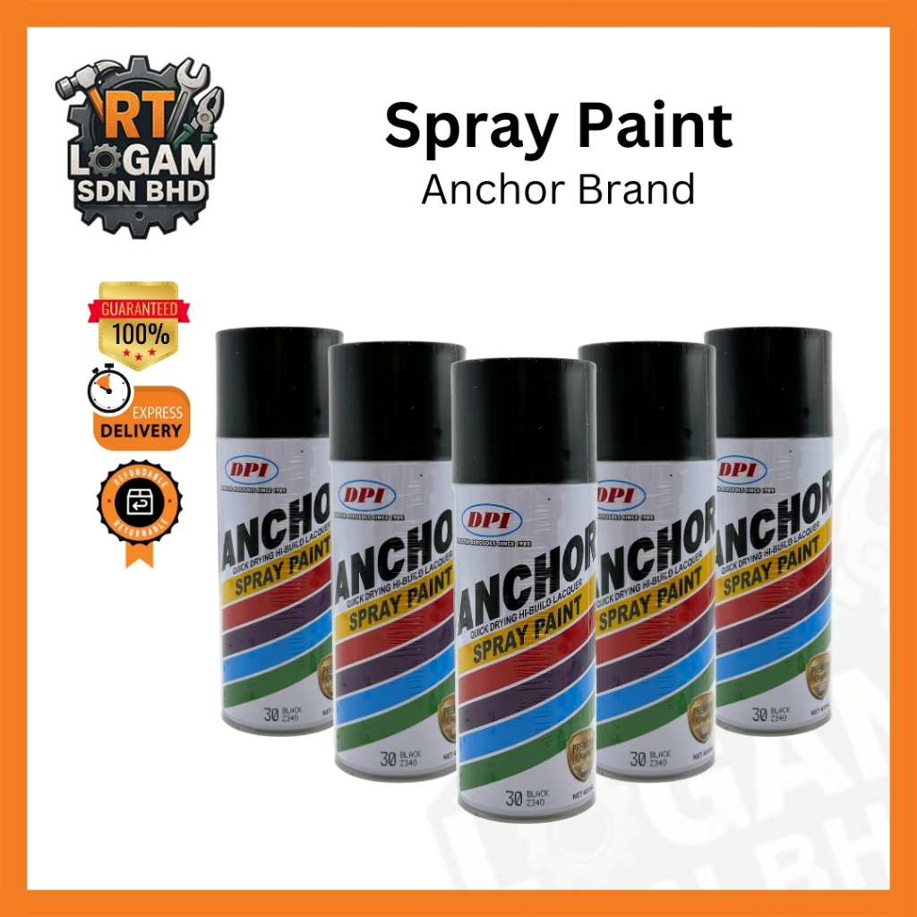DPI ANCHOR SPRAY PAINT 400ML Quick Drying Hi-build Lacquer for Metal ...