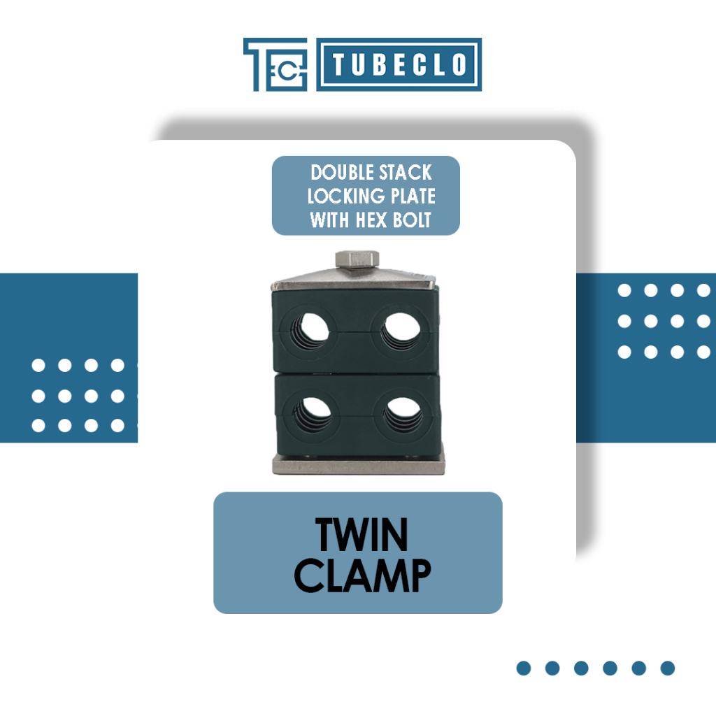 Twin Polyamide (PA) Double Stack Pipe Clamp with Locking Plate ...