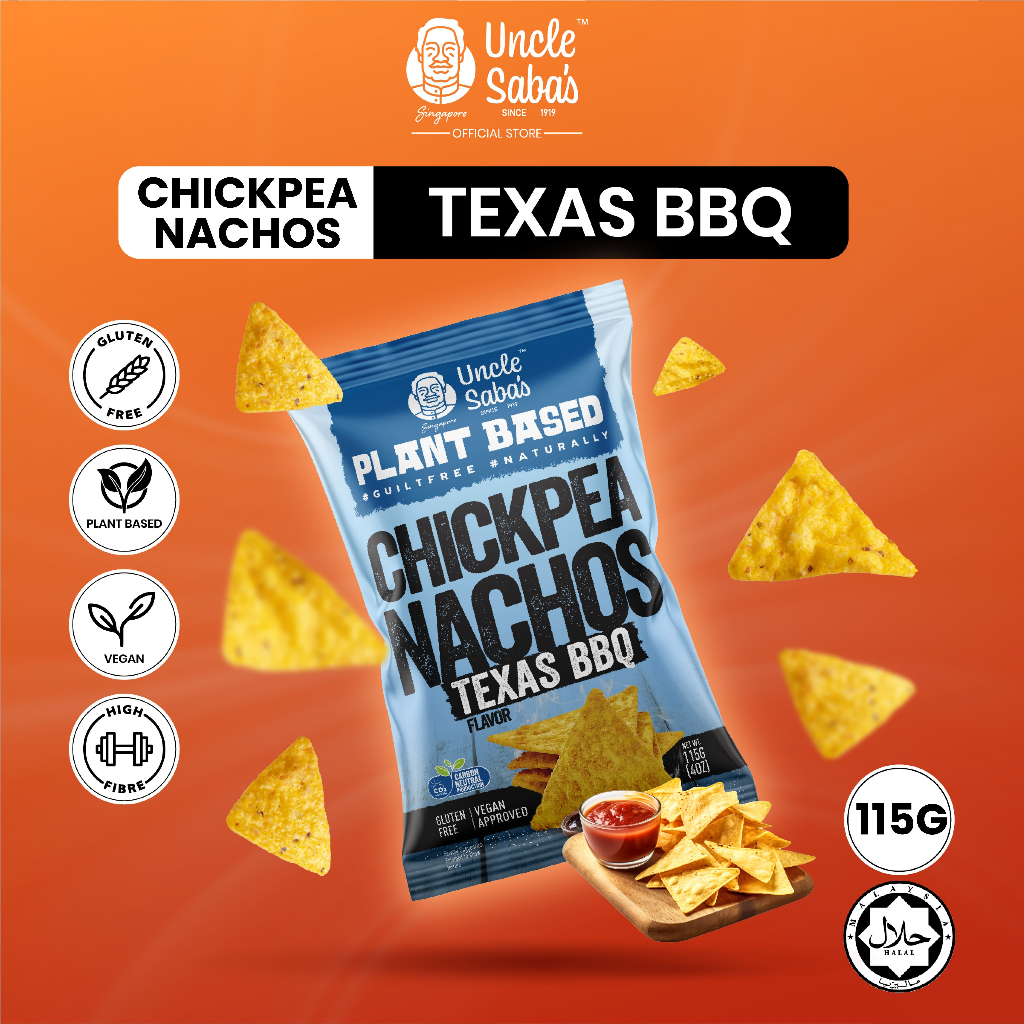Uncle Saba's Plant-Based Chickpea Nachos 115g - Texas BBQ | Shopee Malaysia