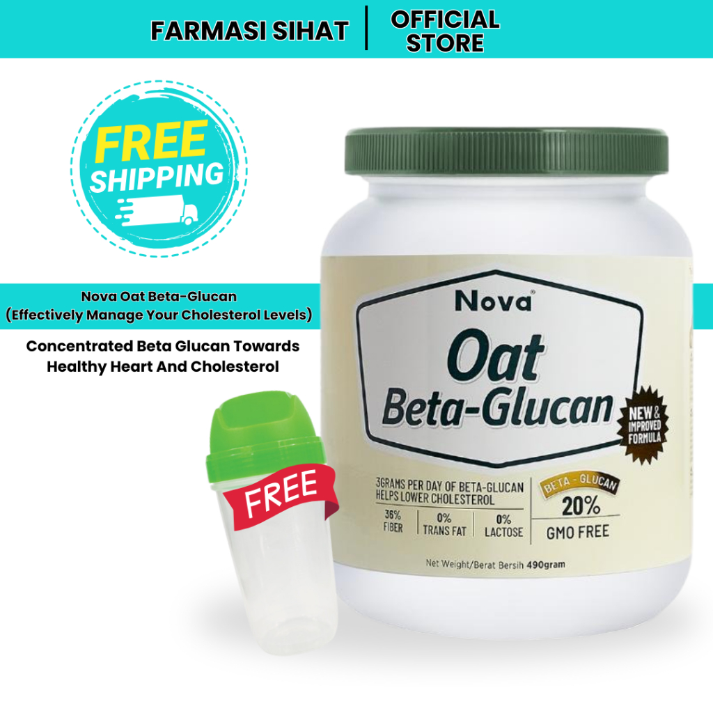 NOVA Oat Beta-Glucan 490g (Susu untuk Kurangkan Kolestrol) | Shopee ...