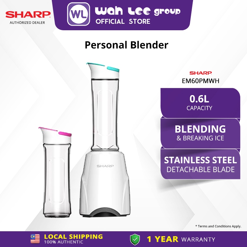 Sharp EM60PMWH 0.6L Personal Blender with 2 Tumblers WAH LEE STORE ...