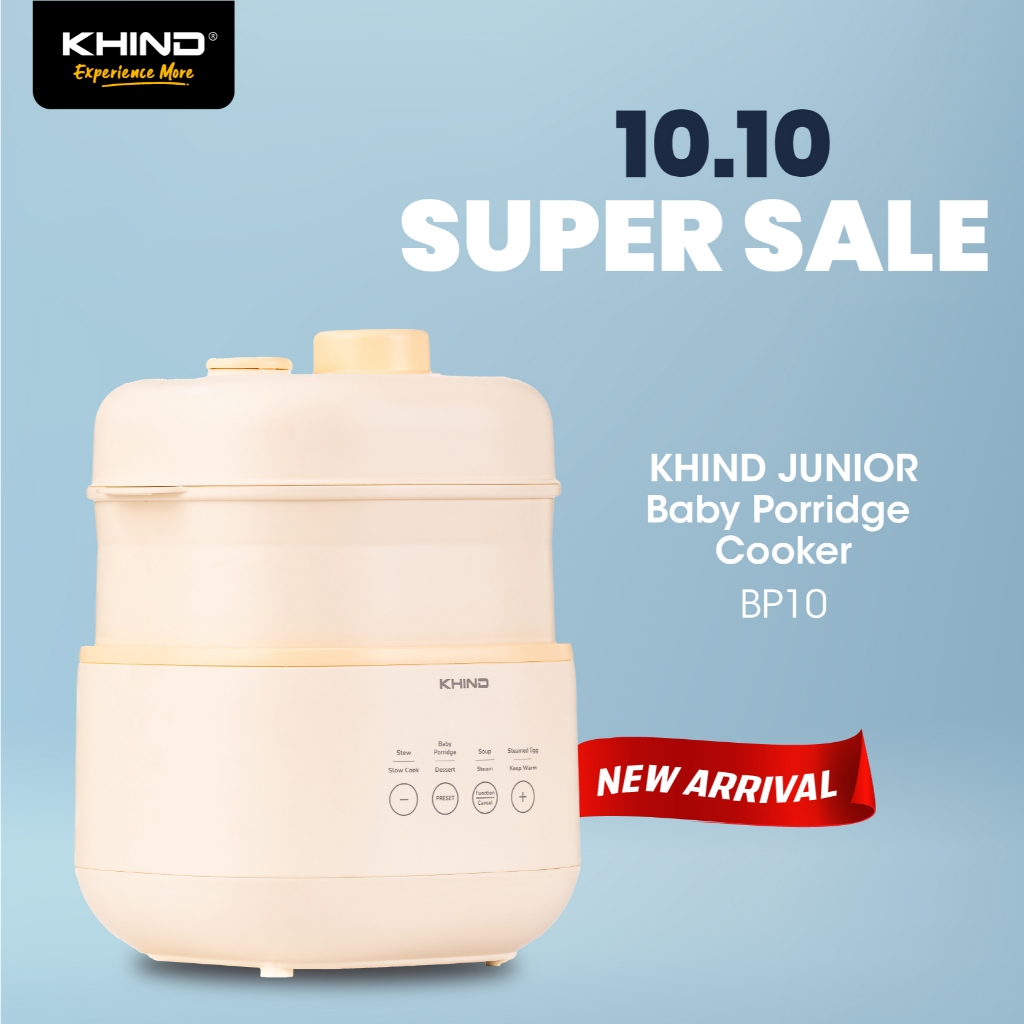 [Online Exclusive] KHIND Junior Baby Porridge Cooker Double Boiler (1L ...