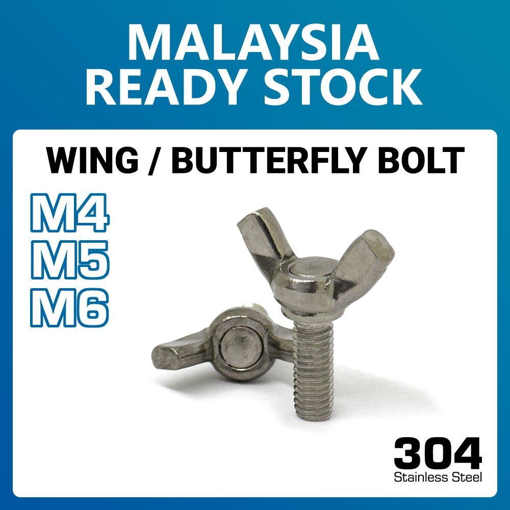 M4 M5 M6 Wing Bolt | Butterfly Bolt | 304 Stainless Steel | Hand ...