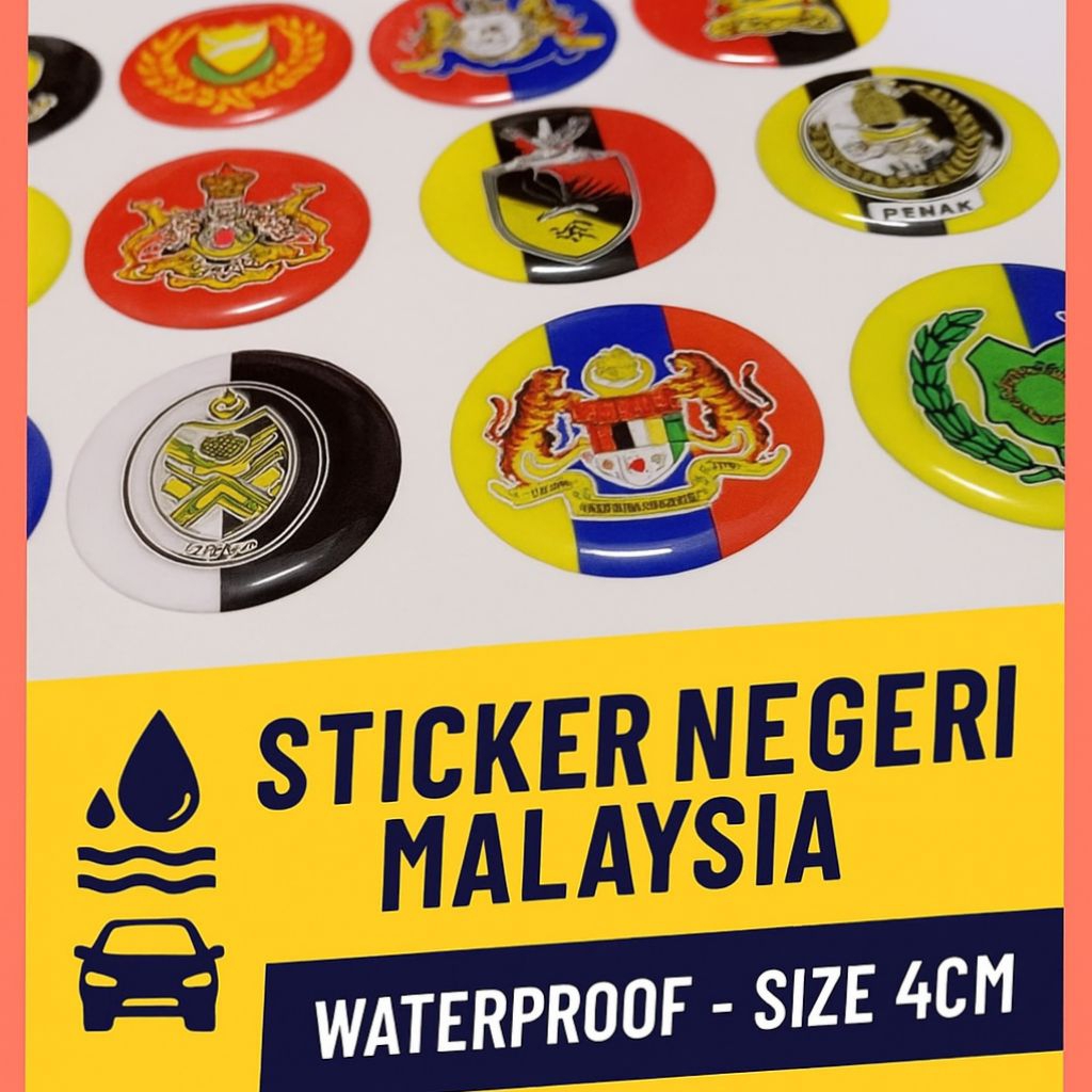 Sticker Negeri_Jata Negeri Malaysia_ waterproof | Shopee Malaysia