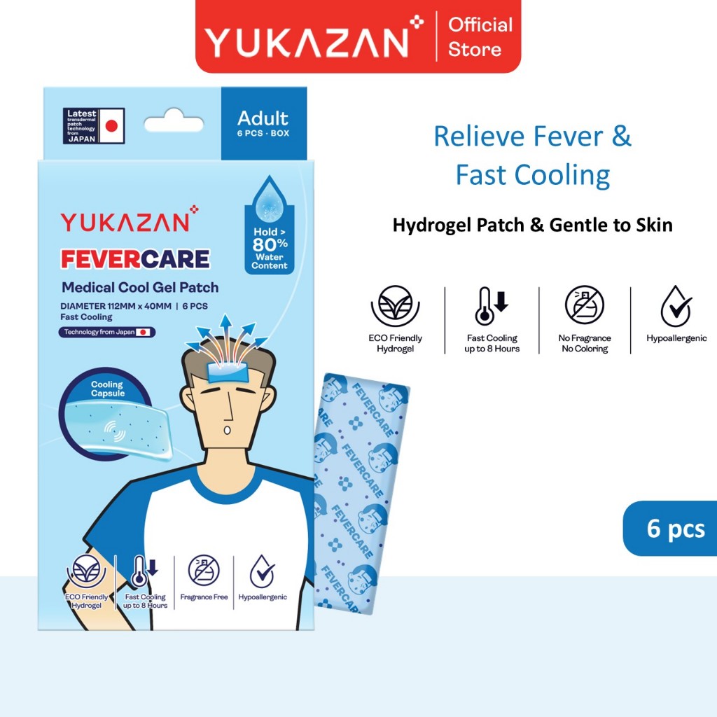 Yukazan Adult Fevercare Medical Cool Gel Patch Fever Patch for Adult (6 ...