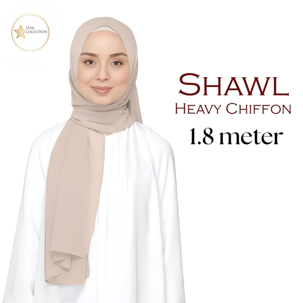 Tudung Shawl Heavy Chiffon Keknis plain Dewasa available on factory ...