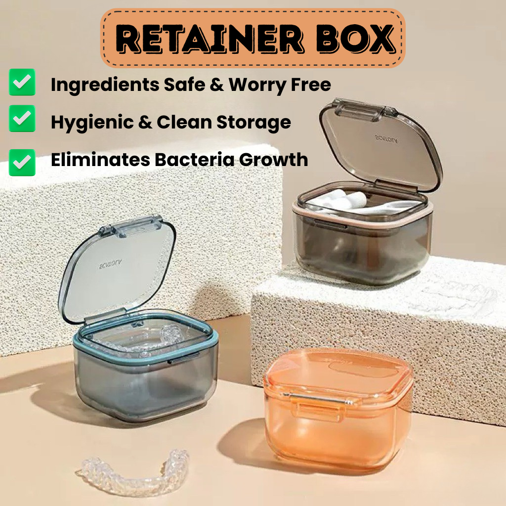 Orthodontic Retainer Storage Box Braces Case Mouth Guard Container ...