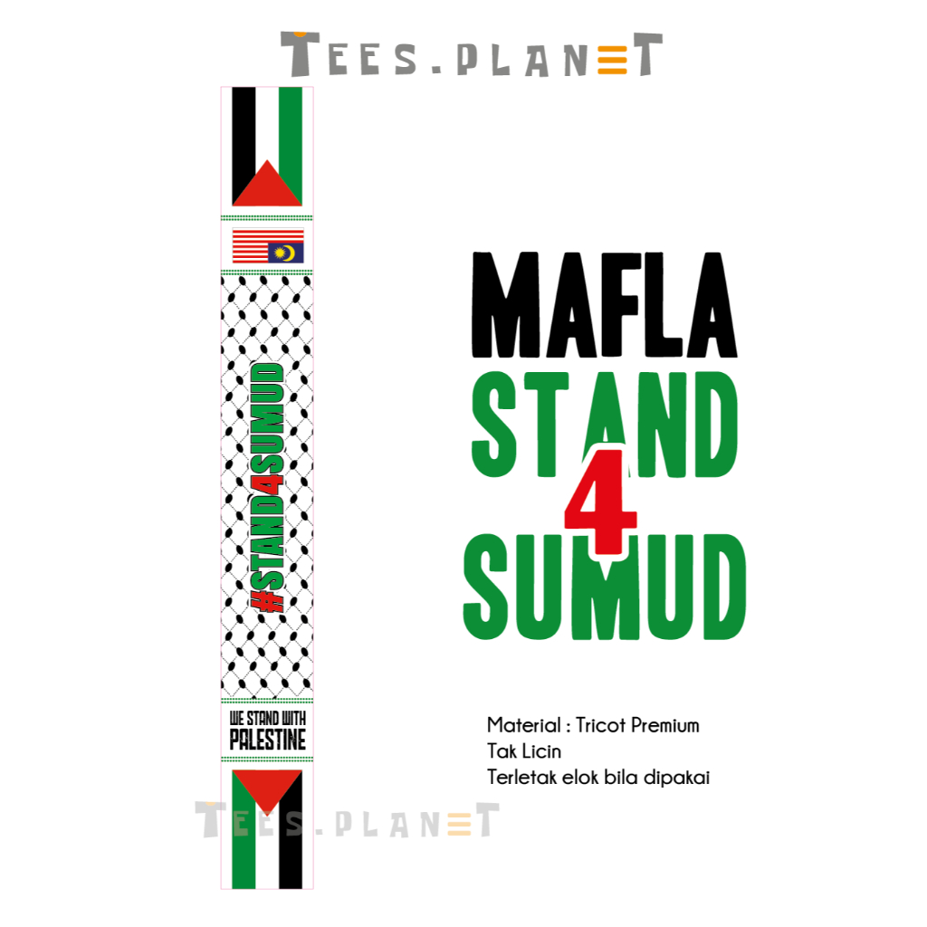 READY STOCK !! MAFLA SUMUD Good Quality Palestine Muffler 1 side Stand ...