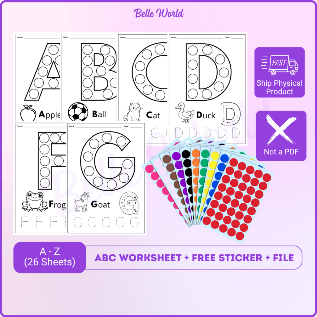 Do a Dot Letter ABC Sticker Worksheet Montessori Early Learning Busy ...