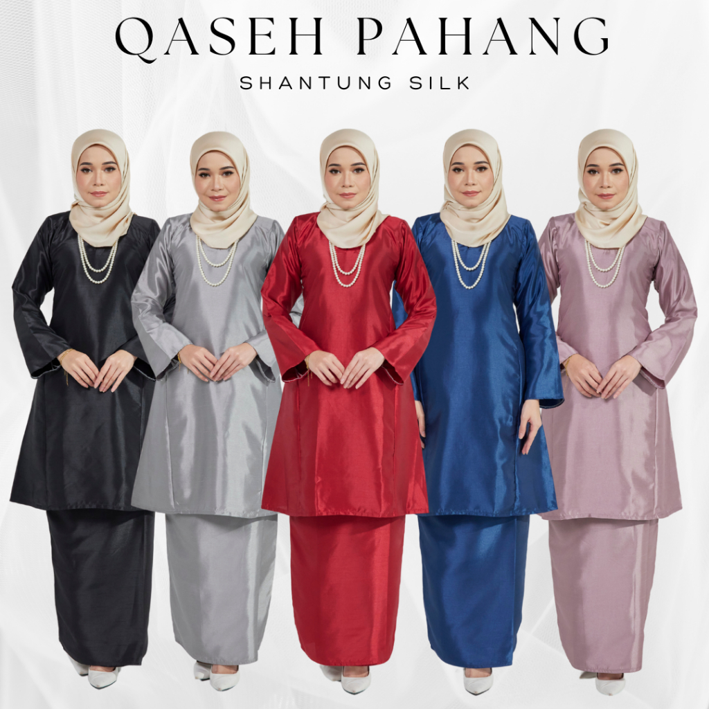 BAJU KURUNG PAHANG QASEH BERPESAK SHANTUNG SILK PLAIN BY MATCHING HQ ...