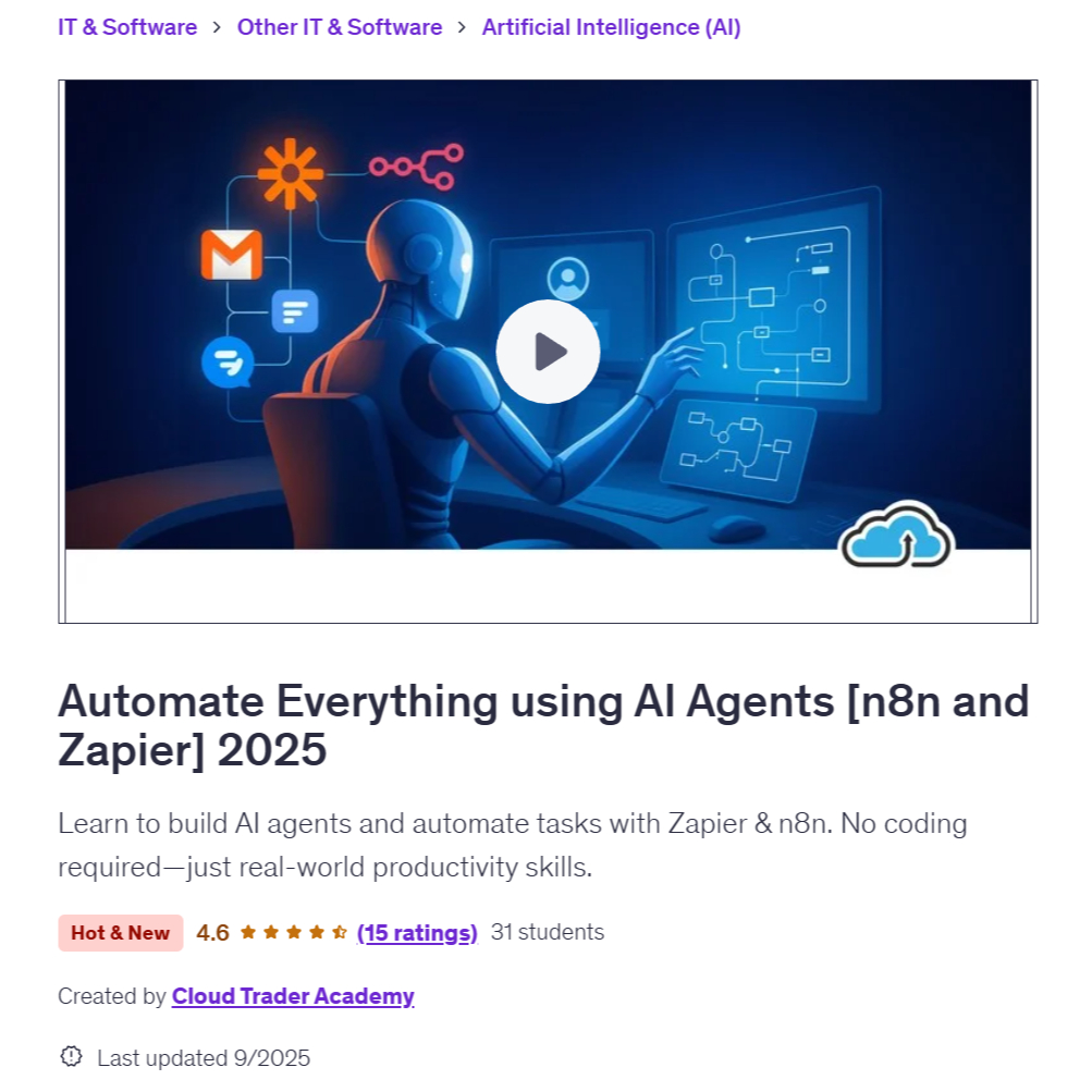 [n8n Video Course] Automate Everything using AI Agents [n8n and Zapier] 2025 | Learn n8n Video ...