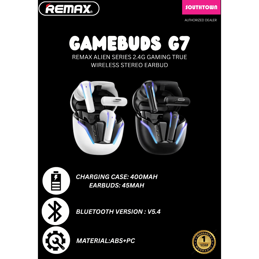 REMAX Alien Series 2.4G Gaming True Wireless Stereo Earbuds GameBuds G7 ...