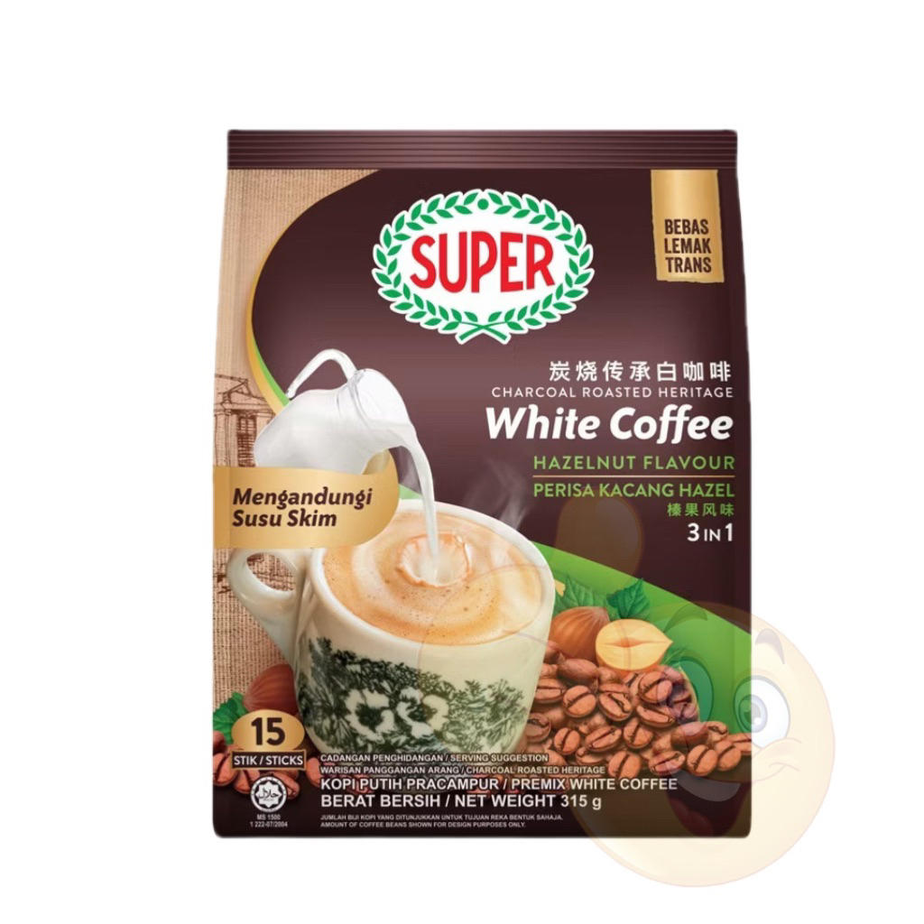SUPER Instant 3 In 1 Roasted Hazelnut White Coffee (21g x 15's ...