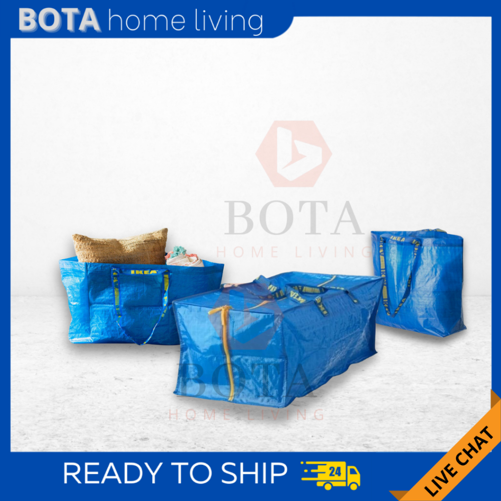 IKEA FRAKTA Carrier bag Trunk for trolley Laundy blue bag recycle beg ...