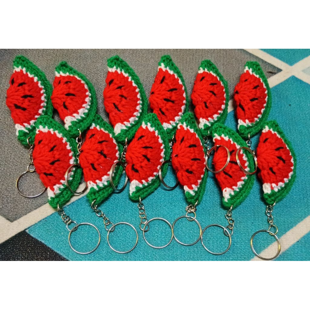 Watermelon Keychain Crochet 🍉Keychain Tembikai🍉 | Shopee Malaysia