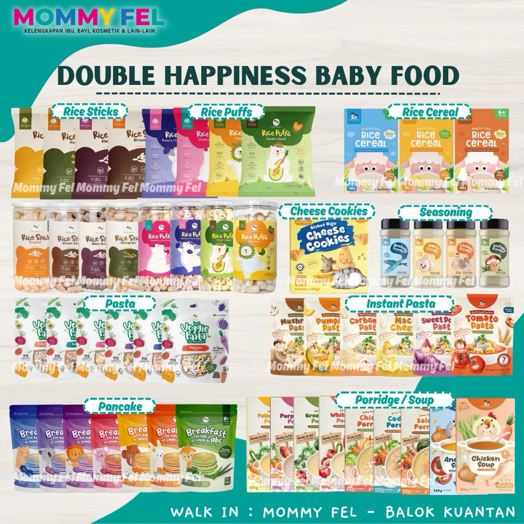 DOUBLE HAPPINESS RICE PUFF RICE STICK / BABY VEGGIE PASTA NOODLE ...