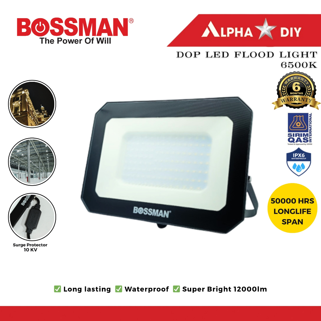 BOSSMAN DOP LED Flood Light 100W 150W Cool White 6500K IP65 Outdoor ...
