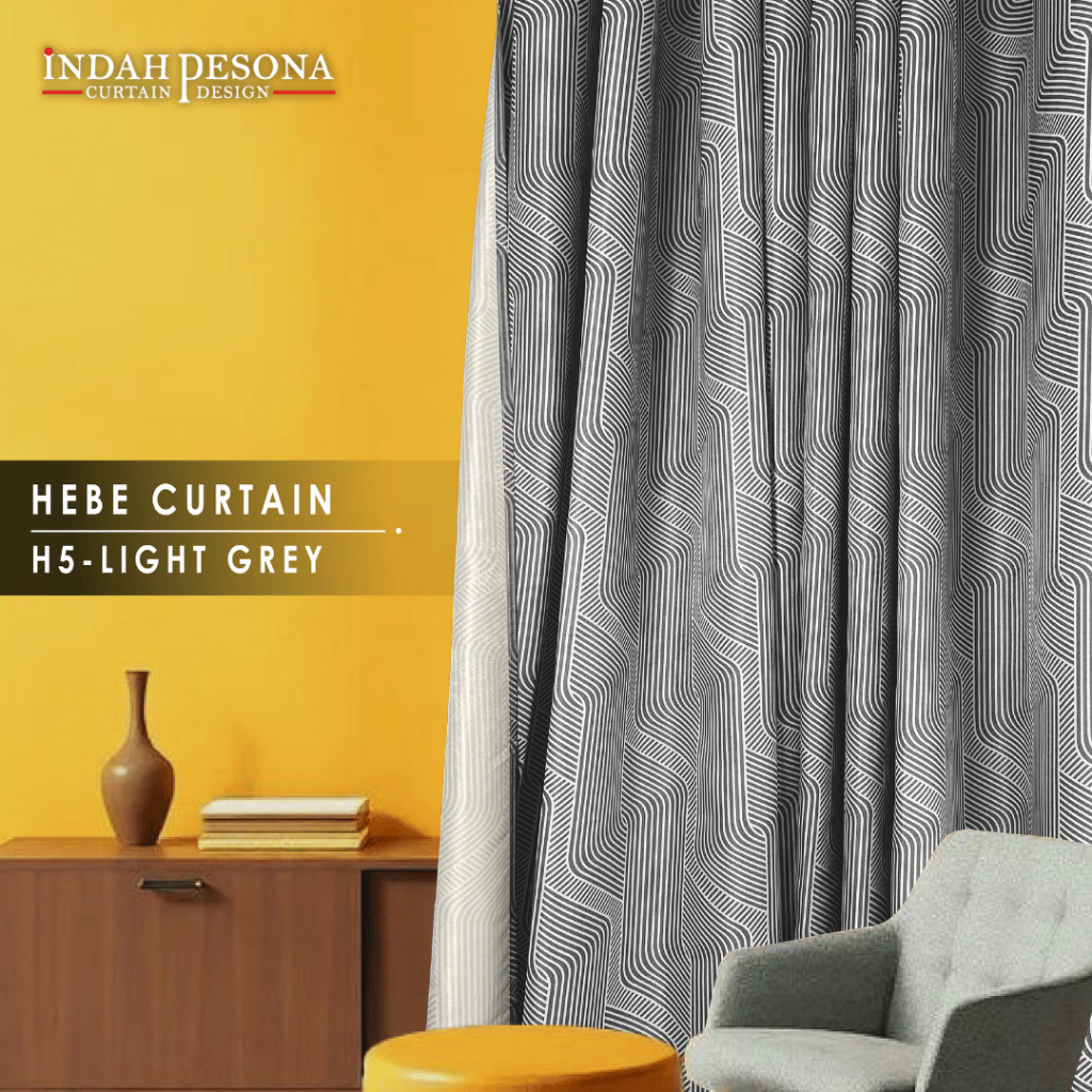 indahpesona.my H5 Light Grey Hebe Hook/Eyelet Flower Curtain (170cm ...