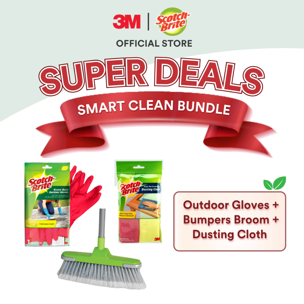 [Super Deals - Smart Clean Bundle] 3M™ Scotch-Brite™ Indoor Broom with ...