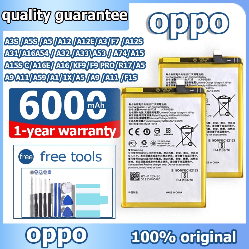 battery compatible with oppo A3S A5S A5 A12 A12EA3 F7 /A12S /A31/A16A54 ...