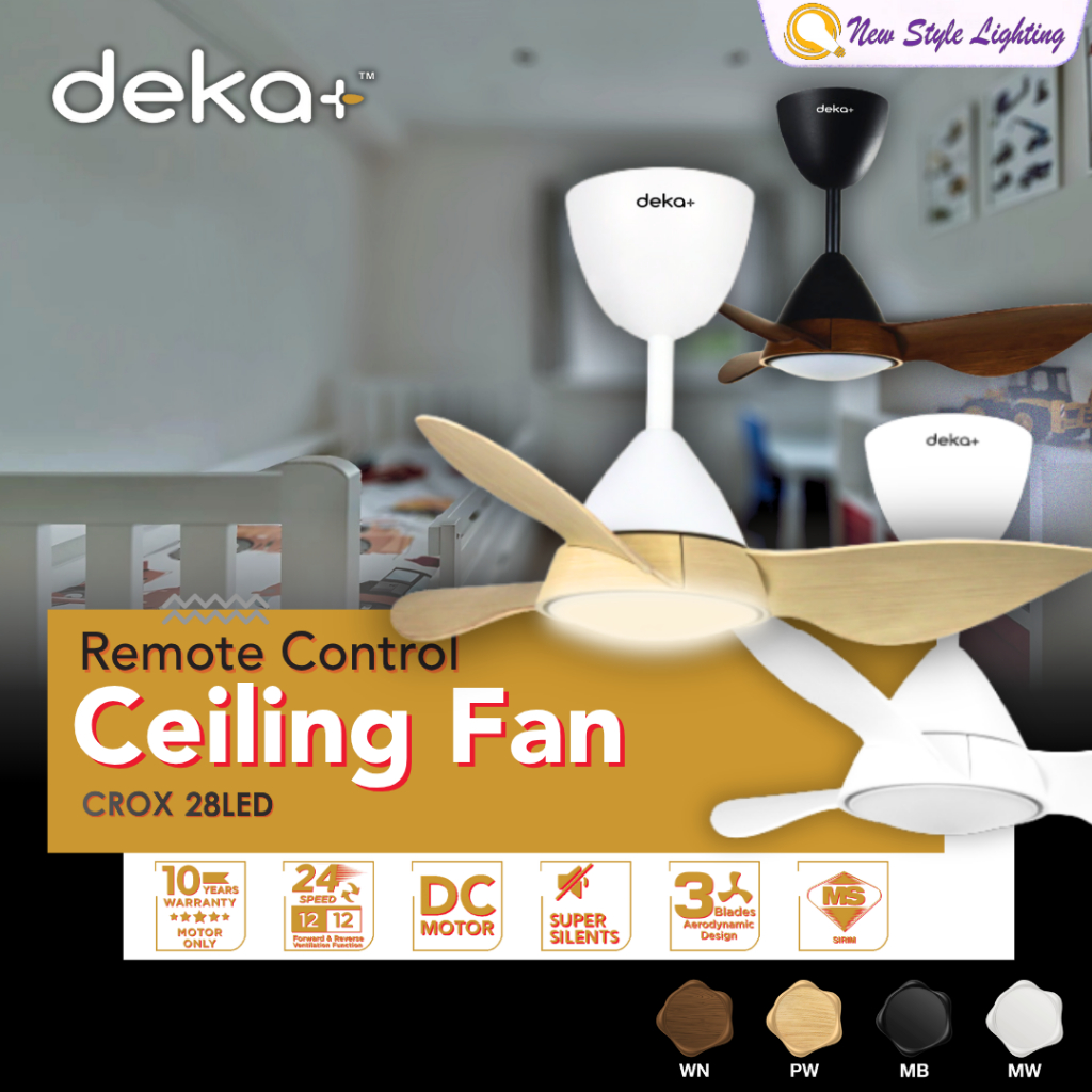 deka+ CROX 28LED 28" 28 Inch 3 Blade LED Lamp Ceiling Mini Baby Fan ...