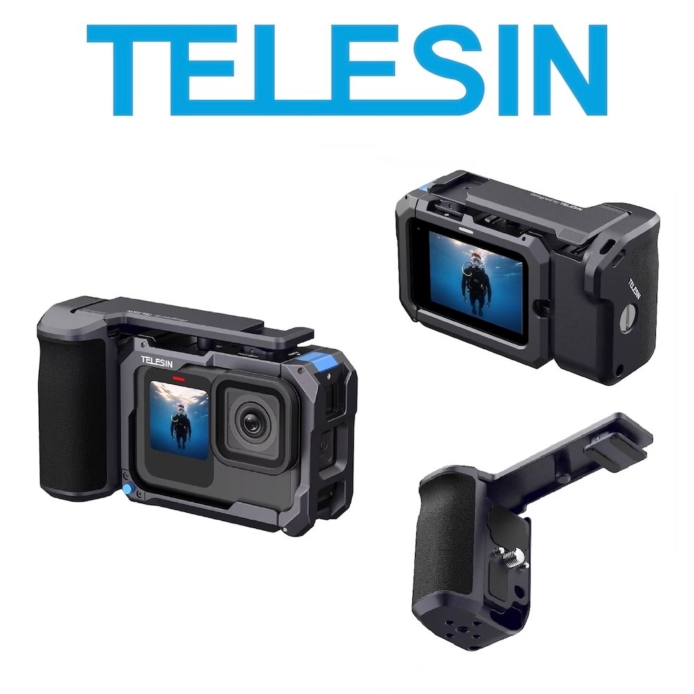 TELESIN StreetGrip Kit Metal Rabbit Cage Camera Housing Frame Case ...