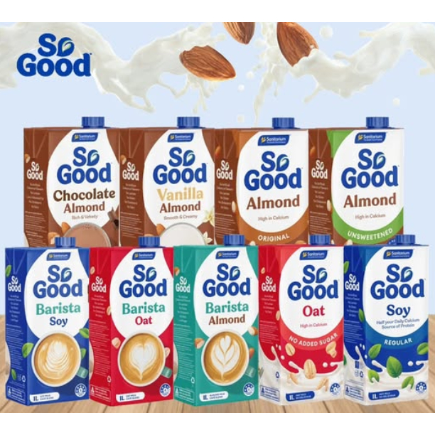 So Good Almond Milks 1L Assorted - Original / Unsweetened / Almond ...