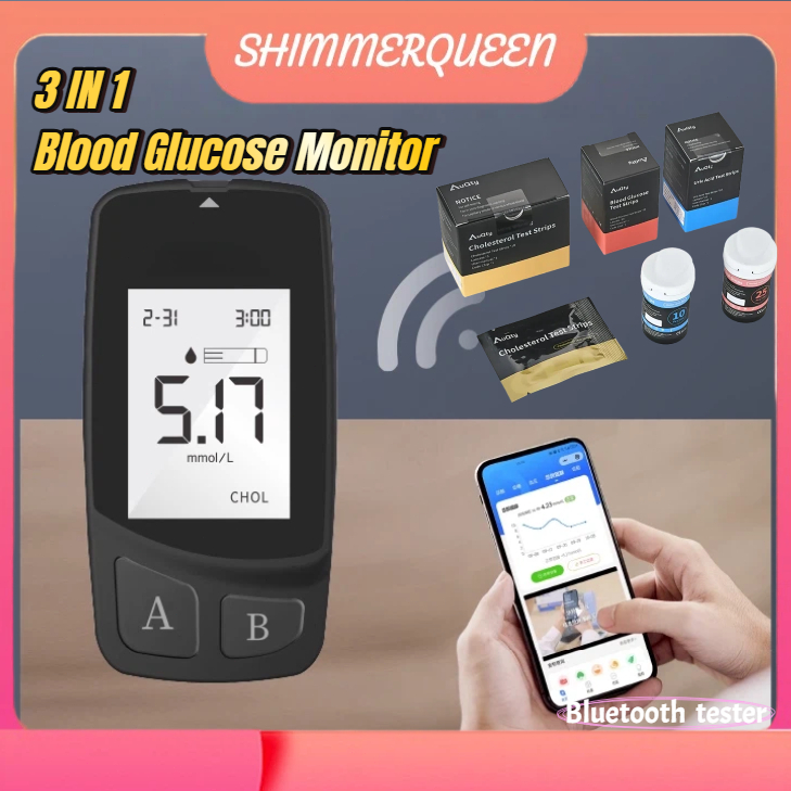 3 in 1 Cholesterol & Uric Acid and Blood Glucose household meter with ...