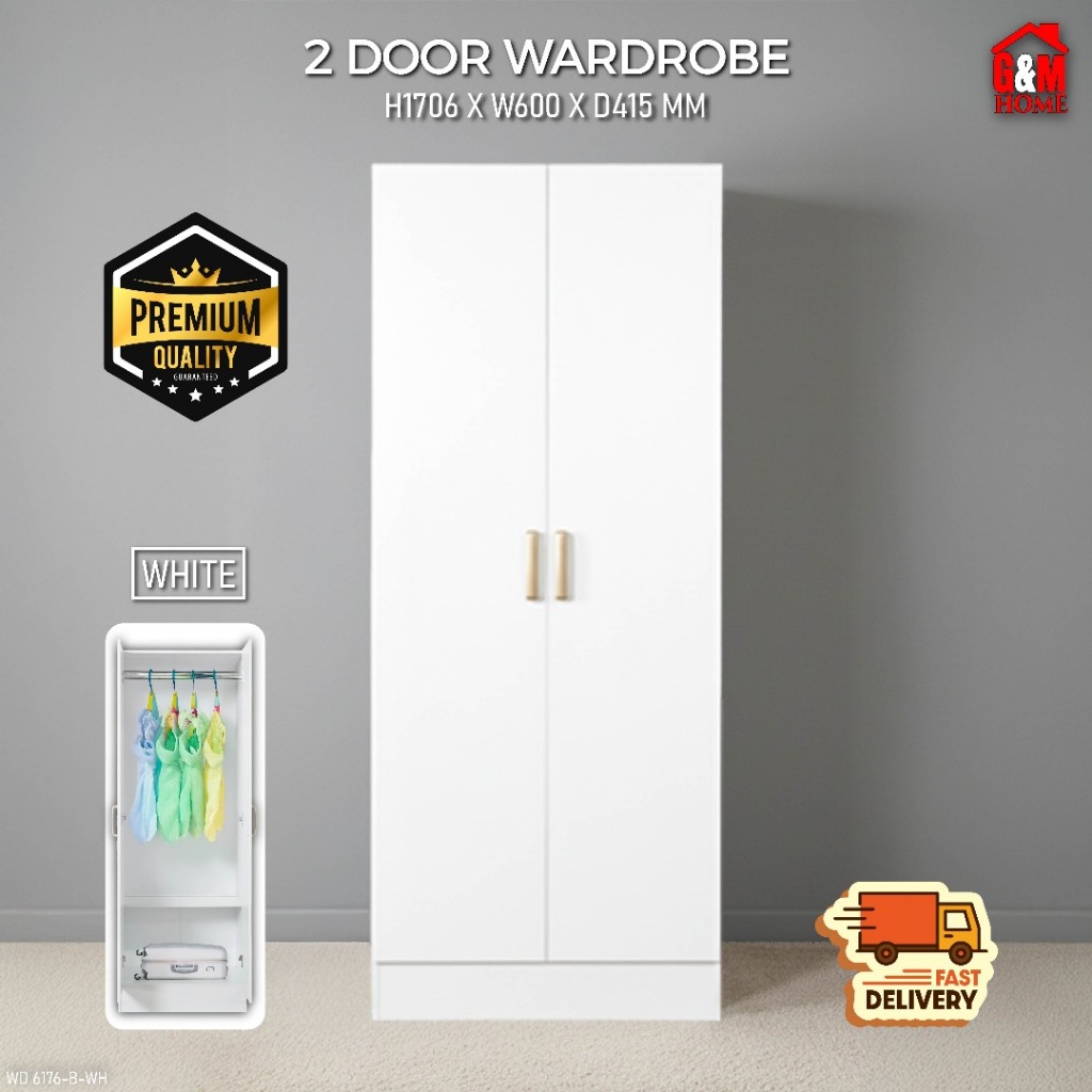【🔥HOT SELLING🔥】2 Door Wardrobe | Bedroom Wardrobe | Almari Baju 2 Pintu ...