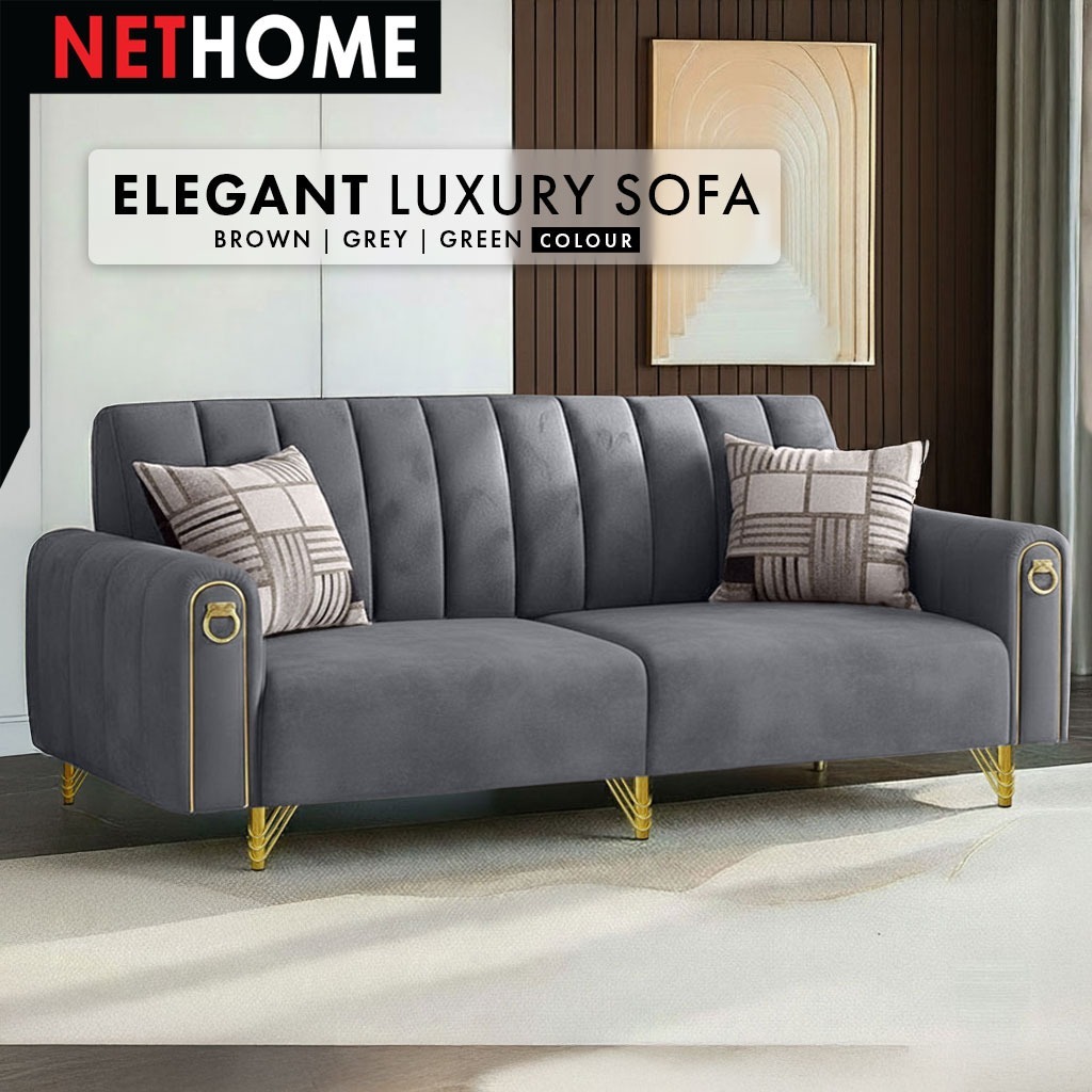 ⚡️NETHOME⚡️ Elegant Luxury Modern 3+2 Seater Sofa - Premium Velvet ...
