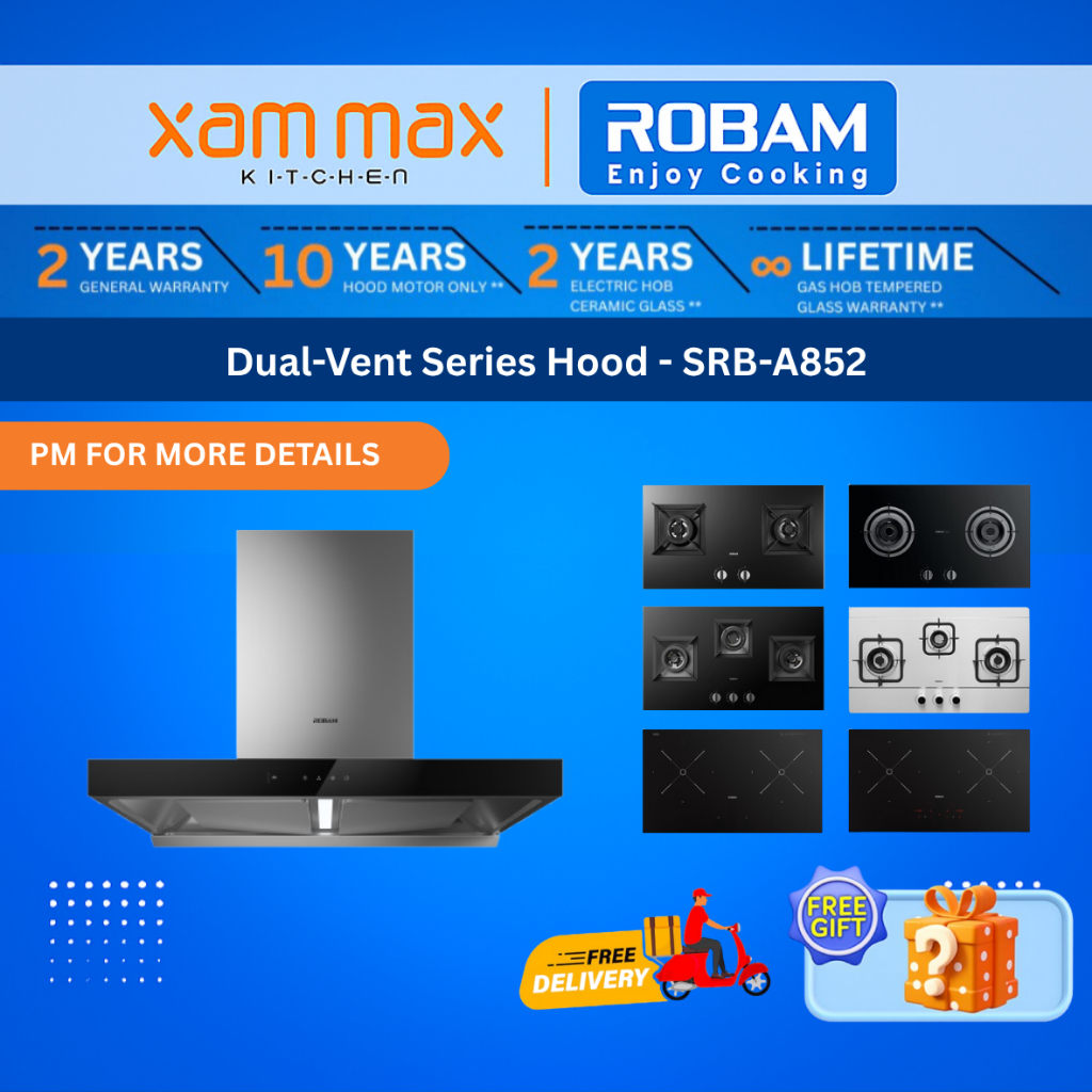 ROBAM A852 Kitchen Hood 90CM | Built-In Cooker Hood | Auto Clean ...
