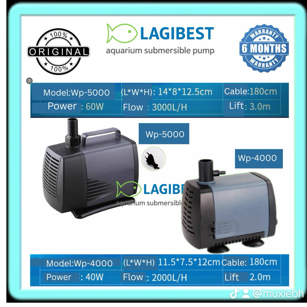 Original Wp4000 Wp5000 wp 4000 wp 5000 Aquarium Pump, Amphibious Water ...