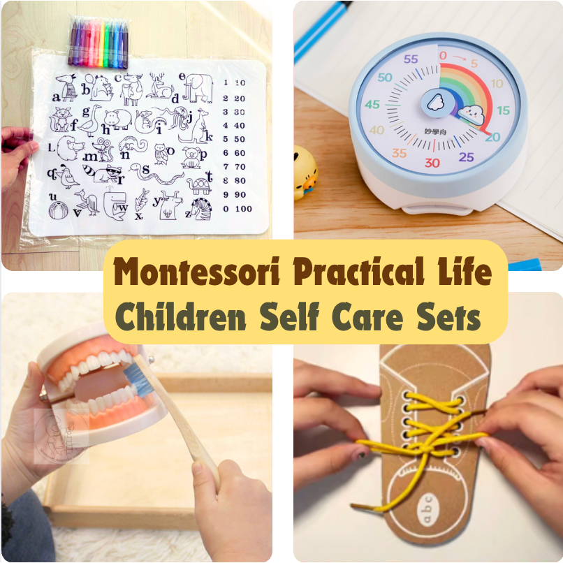 Montessori Practical Life Kids Self Care set Children Kanak (timer ...