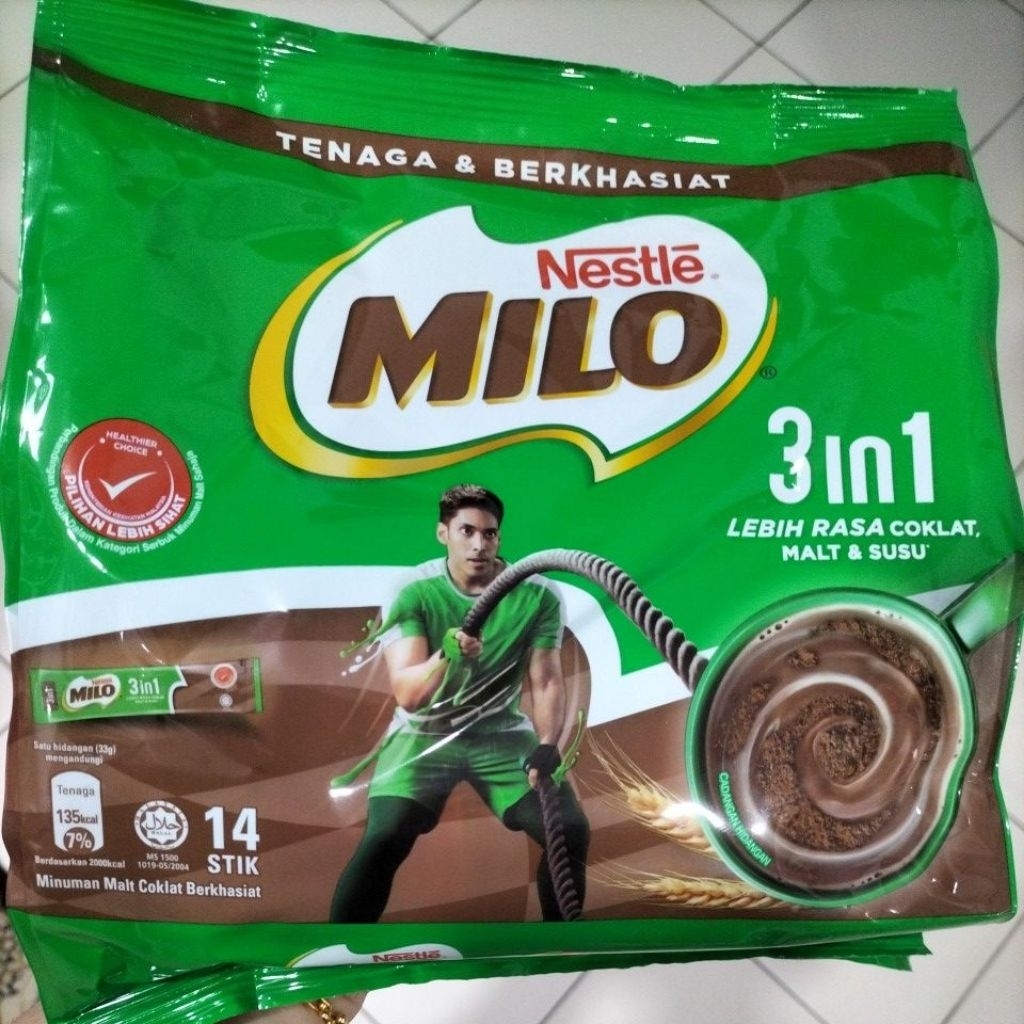 Nestle Milo 3in1 Chocolate Malt Drink 33g x 14s Minuman Coklat HALAL ...